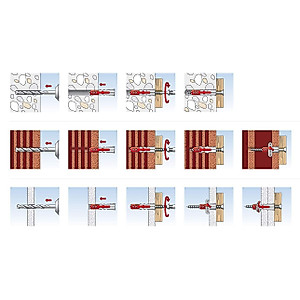 fischer DuoPower 3/16" x 1" S PH, Powerful Universal Plug with Panhead Screw, Intelligent 2-Component Technology for fastenings in Concrete, Bricks, Gypsum plasterboard, 50 Plugs & 50 Screws