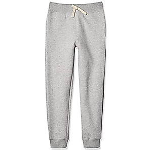 Nautica Boys' Basic Fleece Jogger Sweatpants, Elastic Waistband With Drawstring Closure, Super Soft Cotton-blend, Gray, 8