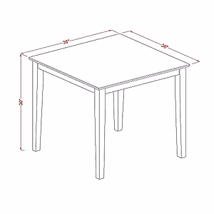 East West Furniture OXT-ANA-T Oxford Square Dining Table for Small Spaces, 36x36 Inch, Natural