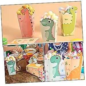 LABRIMP 24pcs Popcorn Mini Treat Bags Disposable Containers Mini Paper Bags Movie Party Decorations Popcorn Treat Bags Dinosaur Popcorn Box Convenient Popcorn Bag Individual Popcorn Bags