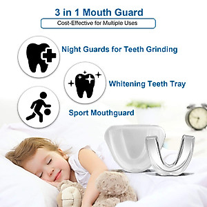 Kids Mouth Guard for Grinding Teeth, Pack of 6 Night Guard for Teeth Whitening Trays Clenching Bruxism Mouthguard, Moldable Sleep Bite Guard for Child and Women with Small Mouth