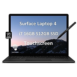 Microsoft Surface Laptop 4 13.5" 2K Touchscreen (Intel Core i7-1185G7, 16GB RAM, 512GB SSD, IST Active Stylus, Backlit Keyboard) Business Laptop, 17-Hr Battery Life, Wi-Fi 6, Webcam, Win 10/11 Pro