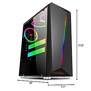 Bgears b-Vigor RGB Mid Tower with Front RGB Light and Side Tempered Glass (Fan Sold Separately))
