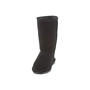 BEARPAW Emma Tall Youth Boot, Black II, 4 Wide Big Kid