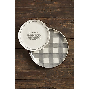 Mud Pie Buffalo Check and Christmas Definition Platter Set, small 10" dia | large 13" dia