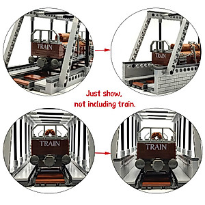 Classic Train Building Bridge City Passenger Express Train Tracks Toys Accessories Railroad Construction Building Block Compatible with Major Brand (Train Bridge)