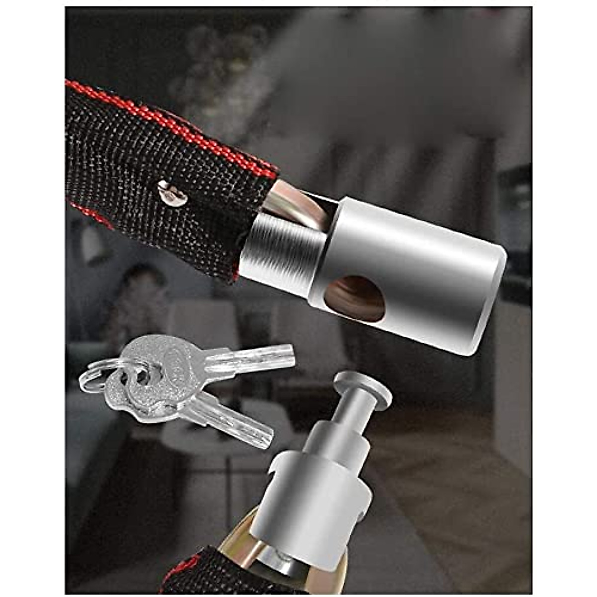 Bicycle Lock, Anti-Theft Chain Lock, Portable Lock, Bicycle Lock, Electric Car Chain Lock, Mountain Bike Lock,Thickened Chain(Size:65cm)