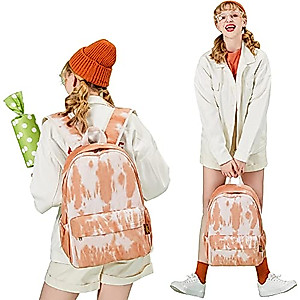 mygreen Canvas School Bag Backpack Girls, Ranibow Style Unisex Fashionable Canvas Zip Backpack School College Laptop Bag for Teens Girls Students Casual Lightweight Travel Daypack Outdoor