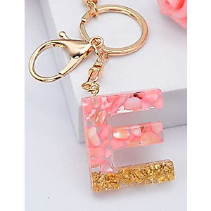 MBOAH Pink Initial Letter Keychain for Women、Kids、Teens、Girls、Sisters、Couples，Cute Key Chain Accessories for Car Keys、Wallet、Backpack，Personalized Funny Gift for Girlfriend、Boyfriend、Family(Letter：H)