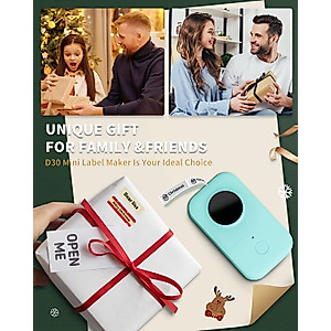 Phomemo Label Maker Machine with Tape, D30 Portable Bluetooth Label Printer for Storage, Barcode, Mailing, Office, Home, Organizing, Mini Sticker Make with Multiple Templates,with 3 Rolls,Green