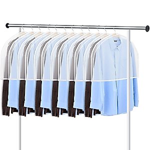 KEEGH Extra Wide Garment Shoulder Covers Bag (Set of 12) Breathable Hanging Closet Suit Organizer Keep Clothes Shoulder Clean, 2" Gusset Hold More Coats, Jackets, Dress