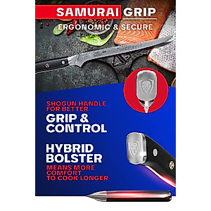 DALSTRONG Boning Knife - 8 inch - Shogun Series ELITE - Damascus AUS-10V Japanese Super Steel - Fillet Knife Gift - Meat Cutting, Carving, Bone, Trimming, Deboning - Black G10 Handle - Sheath Included