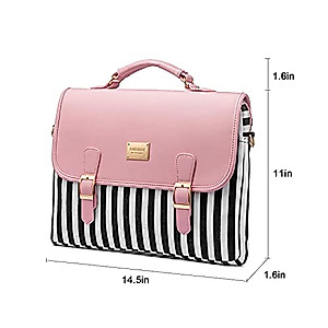 LOVEVOOK Computer Bags for Women, Laptop Bag 14 Inch, Laptop Case with Trolley Sleeve, Pink Messenger Bag, Super Cute Laptop Sleeve