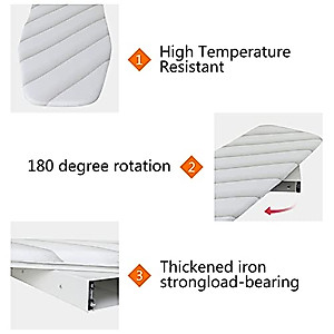 Closet Pull-Out Ironing Board Retractable 180 Degree Rotation Ironing Board Portable Folding Iron Board for Sewing, Craft Room, Household, Dorm 19.6" W x 13.7" D x 4.3" H