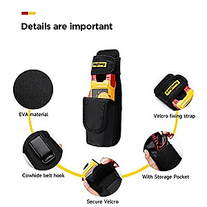 KingSung Clamp Meter Holster for Fluke 323/324/325/376FC/362/302 and More Electrical Test Meters, with Pocket Sturdy Fabric Case, Convenient Unisex Universal Belt Loop,Universal Pouch