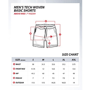 Southpole Men's Quick-Dry Water Resistant Nylon Shorts Inseam 7", Grey, Small