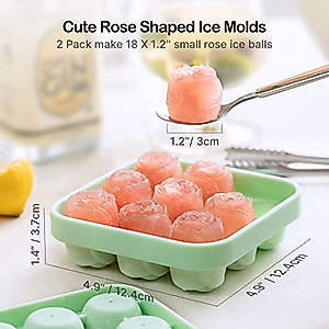 Ice Cube Tray Rose, MEETRUE Rose Shaped Ice Tray Silicone Ice Cube Tray with Lid Ice Molds Making 9 x 1.2'' Rose Ice Cube Trays for the freezer, Novelty Drink Tray For Chilled Cocktails Juice Drink