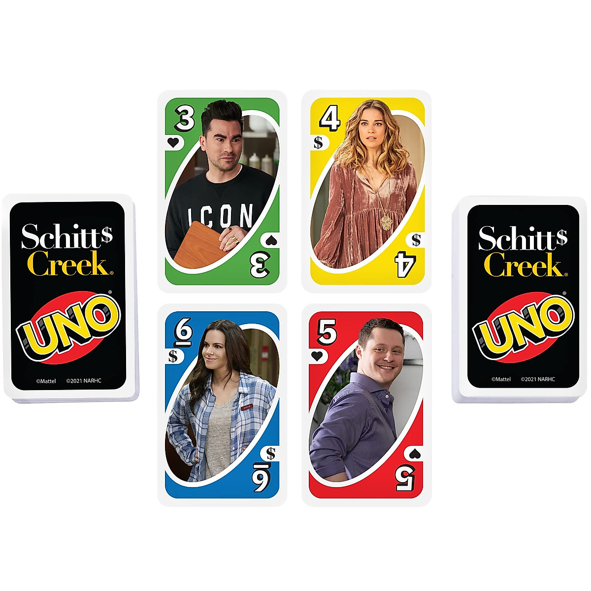 Mattel Games ​​UNO Schitt's Creek Card Game for Teens & Adults for Family or Game Night with Special Rule for 2-10 Players