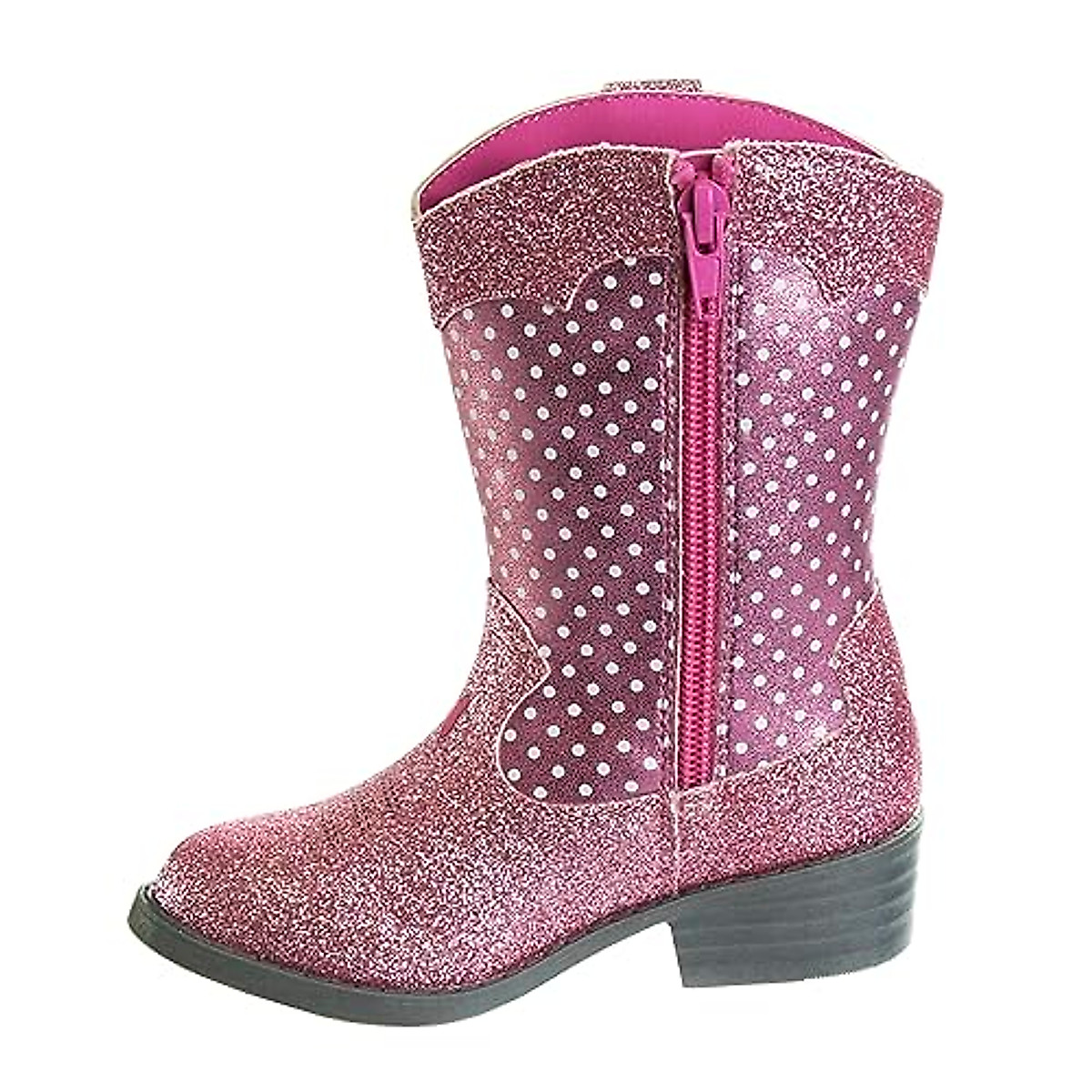 Disney Minnie Mouse Cowgirl Western Boots - Minnie cowboy boot - Pink Glitter (size 7 Toddler)