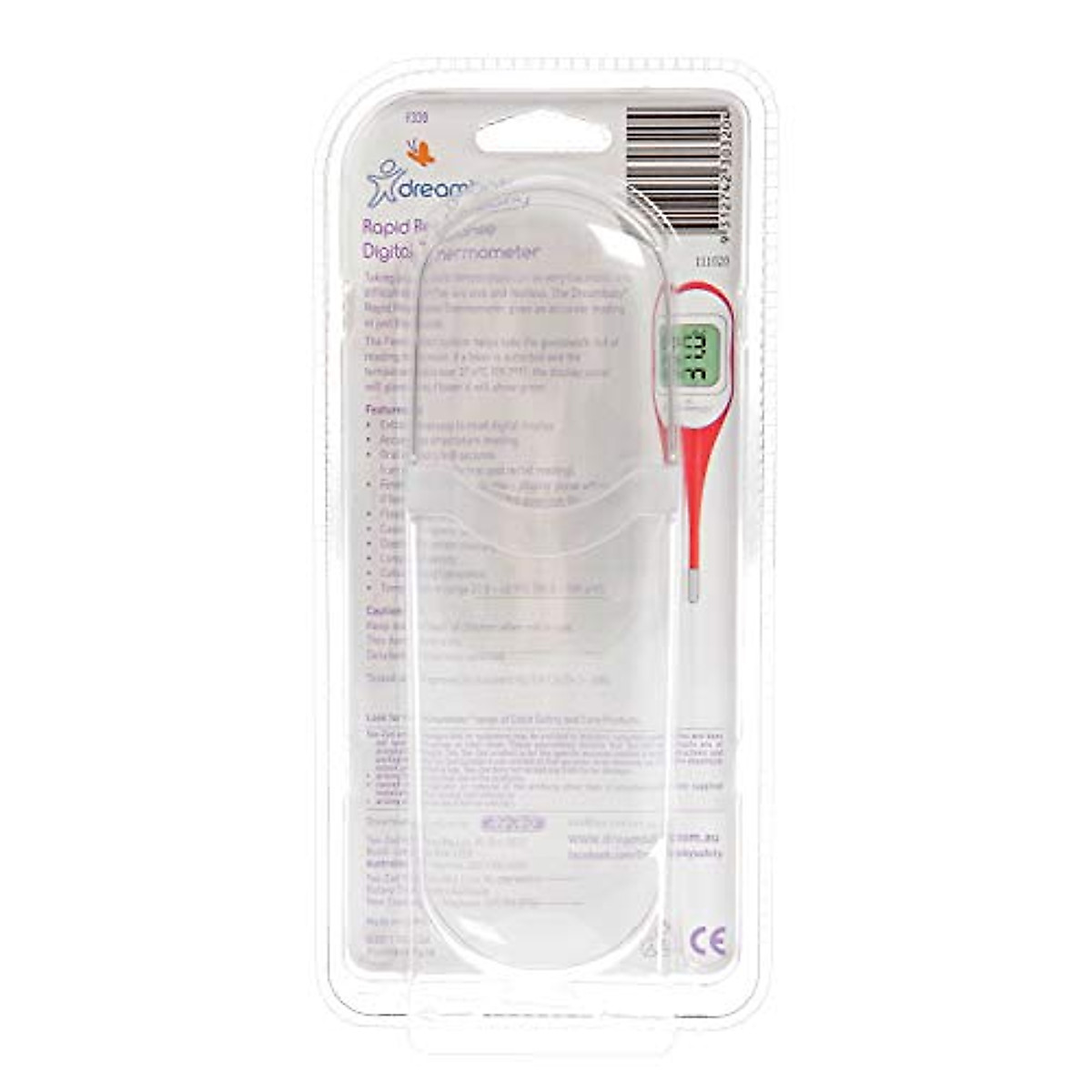 Dreambaby Rapid Response Digital Thermometer with Fever Alert, Orange