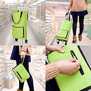 xiaoguozi Foldable Shopping Cart Portable Shopping Bag Stair Climbing Grocery Cart with Wheels Removable Bag Waterproof Large Capacity Utility Cart