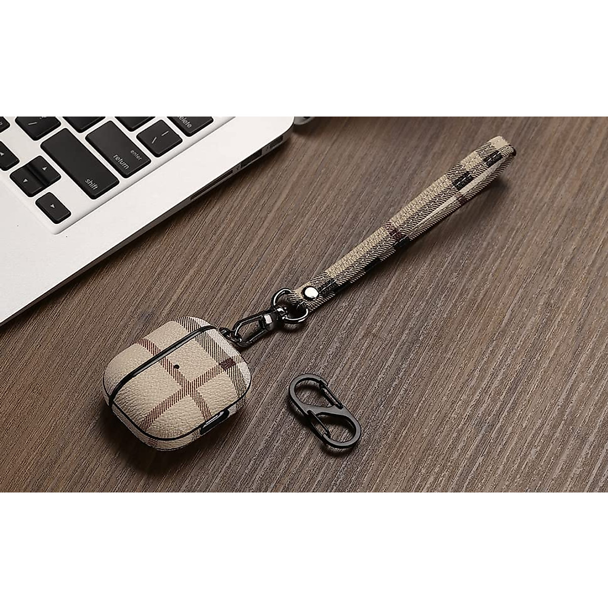 AirPods 3rd Generation Case ， Leather AirPods 3rd Case for Apple AirPods 3rd，AirPods 3 Luxury case, with Wrist Strap and Keychain, for Apple AirPods 3rd Generation 2021,(Eco-Friendly Leather)