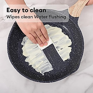 JEETEE Nonstick Pan, Nonstick Stone Frying Pan, Nonstick Omelette Skillet with Soft Touch Handle, 3-Piece Cookware Set Induction Compatible -8 Inch-9.5 Inch-11 Inch, Grey