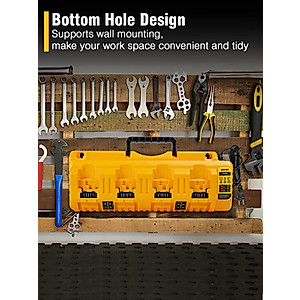 COOMYXIN DCB104 Replacement Charger Station for Dewalt 20V Batteries - 4-Port Multi Battery Charger with 2 USB Ports - Compatible with Dewalt 12V 20V Power Tools (No Batteries Included)