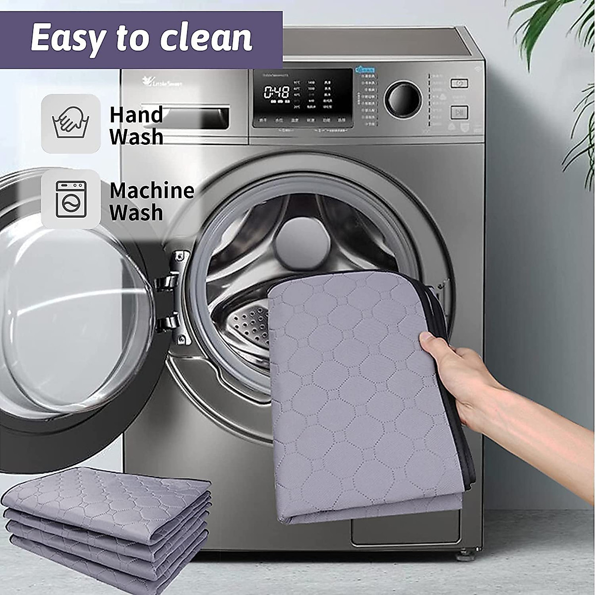 BNOSDM Guinea Pig Cage Liner Set Large Washable Hamster Fleece Bedding 55.1" x 39.3" Reusable Bunny Pee Pads with Garbage Bag Super Absorbent Small Animals Mats for Rabbits Chinchilla Hedgehog