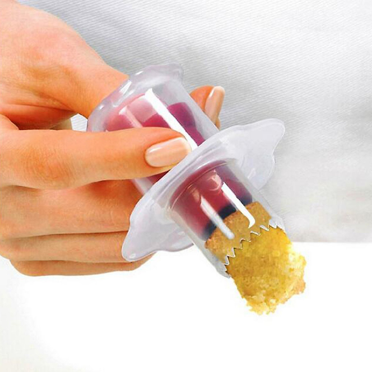 GXHUANG 2pcs Cupcake Corer Tools Muffin Cake Pastry Corer Model Plunger Cutter Decorating Plastic Cake Digging Holes Device - Cupcake Filling ToolMini Cupcake Corer - Cupcake Hole Punch -