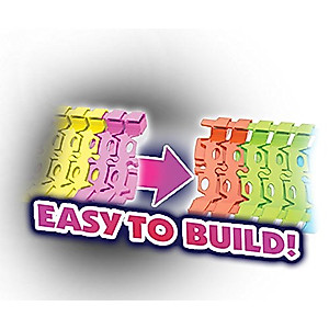 Mindscope Twister Tracks Neon Glow in The Dark 221 Piece (11 feet) of Flexible Assembly Track Emergency Series