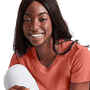 Hanes Comfortblend Originals Tri-Blend, Curved-Hem Tee, Classic Crewneck T-Shirt for Women, Plus, RED River Clay PE Heather, 2X Large