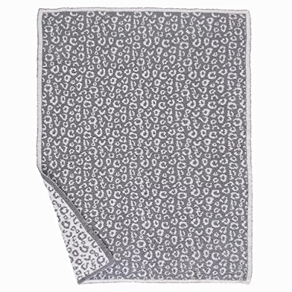 Panku Super Soft Leopard Throw Blanket, Cozy Warm Cheetah Fleece Blankets for Couch and Sofa, Knit Reversiable Luxury Fluffy Blanket Throw Light Grey 50x60 Inches