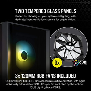 Corsair iCUE 4000X RGB Mid-Tower ATX PC Case - BlackCorsair iCUE H100i Elite Capellix Liquid CPU Cooler