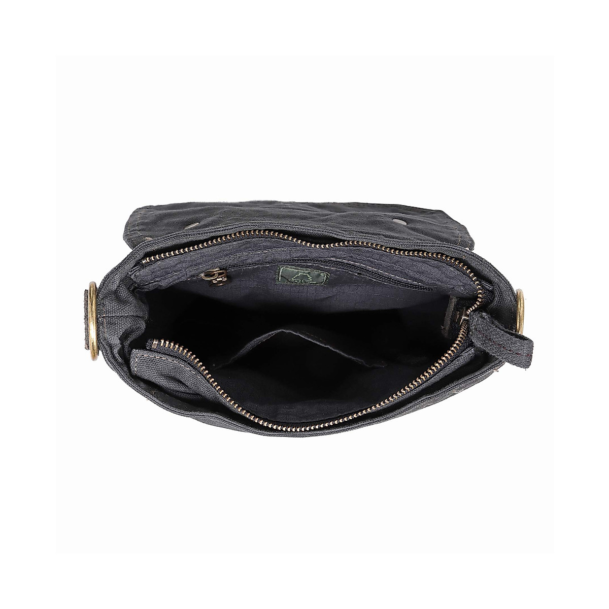 TSD Brand Coastal Canvas Crossbody Bag (Dark Grey)