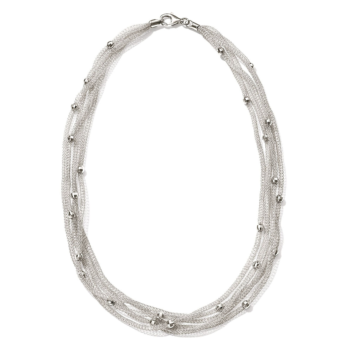 Ross-Simons Italian Sterling Silver Multi-Strand Mesh Necklace. 17 inches