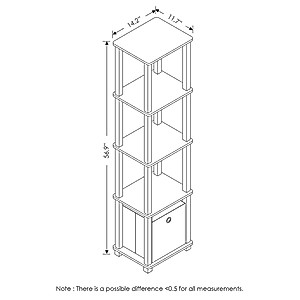 FURINNO TNT No Tools 5-Tier Display Decorative Shelf, Columbia Walnut/Black/Dark Brown