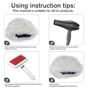 Dikoaina Faux Fur Cossack Russian Style Hat for Ladies Winter Hats for Women, White, Medium