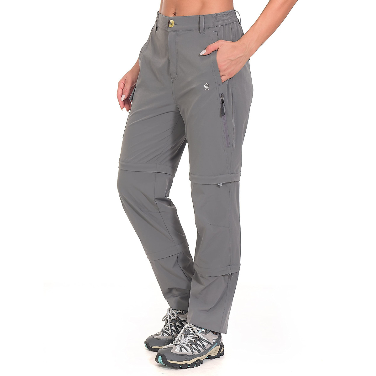 Little Donkey Andy Women's Stretch Convertible Pants, Zip-Off Quick-Dry Hiking Pants Gray Size XL