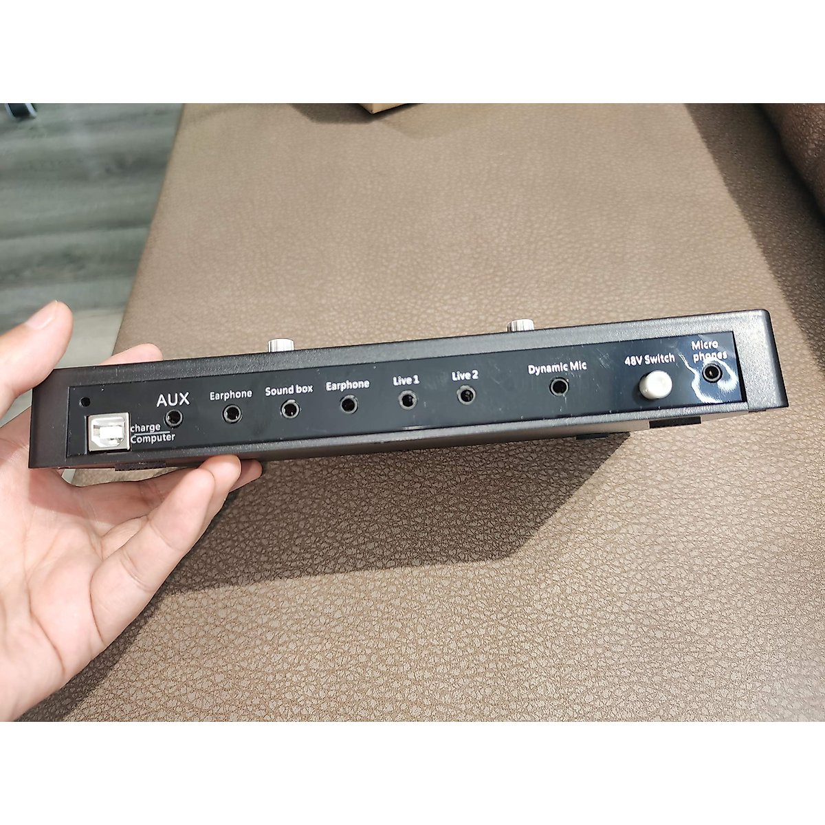 X9 Mini Audio Mixer Sound Card With Dsp Independent Reverb Chip, 48V Power Multiple Sound Effects For Live Streaming Studio Recording Karoke Singing For PC Or Mobile Phone…