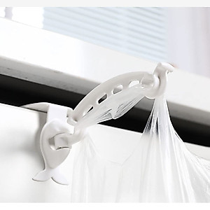 gugululu Foldable Trash Bag Holder for Kitchen Cabinets Doors and Cupboards,Under Sink Bag Holder,Portable Trash Bag Holder Kitchen Trash Bin Garbage Bags White