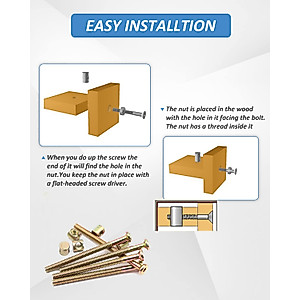 Crib Screws Hardware Replacement Kit - 16 Set Baby Bed Frame Bolts &Barrel Nuts Set, M6x40mm/ 50mm/ 60mm/ 70mm/ 80mm Hex Drive Socket Cap Screws Barrel Nuts