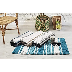 Chenille Bath Rugs Extra Soft and Absorbent, Bath Rugs for Tub Bathroom Shower Mat,Machine-Washable Durable Thick Area Rugs 20" x 32" Charcoal,Unique For Bedroom, Living Room, Kitchen,Nursery and more
