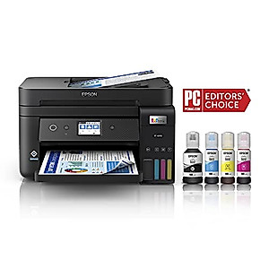 Epson EcoTank ET-4850 Wireless All-in-One Cartridge-Free Supertank Printer with Scanner, Copier, Fax, ADF and Ethernet – The Perfect Printer Office - Black