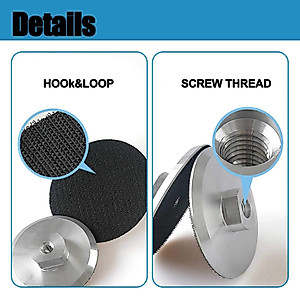 4 Inch Polishing Backing Pad Heavy-Duty Aluminium Backer for Diamond Polishing Pad Holder Hook and Loop Connector 5/8"-11 Thread…