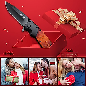 TACTIMAN Gifts for Dad from Daughter Son Wife, Dads Gifts, Fathers Gifts, Birthday Anniversary Fathers Day Christmas Gift for Dad, Engraved WORLD'S BEST DAD Fathers Gifts, Pocket Knife Gift for Dad