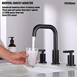 Oil Rubbed Bronze Bathroom Faucet 3 Hole, 2 Handle Rubbed Bronze Widespread Bathroom Faucet with Sink Pop Up Drain and Faucet Supply Lines, ChiLDano Bronze Bathroom Faucet CH3166ORB