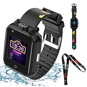 cjc Kids Smart Watches for Boys Girls Ages 3-15, Kids GPS Tracker Watches 1.4" Touchscreen Watch with Video Chat 3-Way Call Phone Watch Christmas Birthday Gift for Boys Girls(Black)