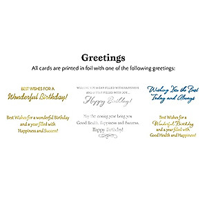 The Gallery Collection - Birthday Cards Assortment Box (35 Cards), Foil & Embossing (Birthday Formal)