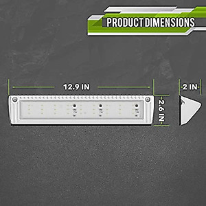 Leisure LED RV Exterior Porch Utility Light - 12v 2250 Lumen 12.9" Lighting Fixture. Replacement Lighting for RVs, Trailers, Campers, 5th Wheels (White)